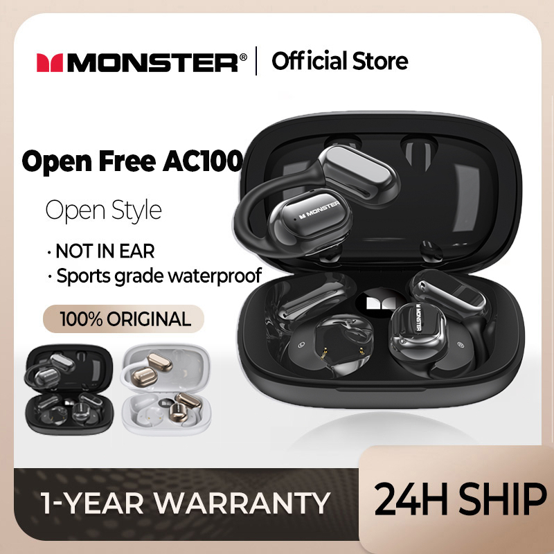 Monster AC100 Bone Conduction Bluetooth Wireless Earphones Sports ...
