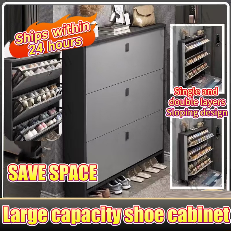 🔥SG Local Seller🔥2024 Upgrade 110cm Double Layer Shoe Rack Cabinet 17 ...