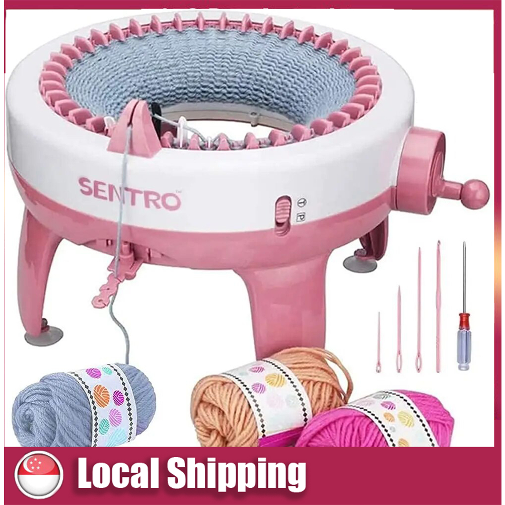 【SG Seller】48 Pins Knitting Machine Double Knit Loom for Sock Hat Smart ...