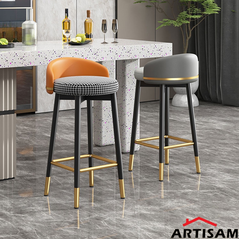 ARTISAM Bar Stool High Chair Minimalist Fashion Creative Wood Thickened ...