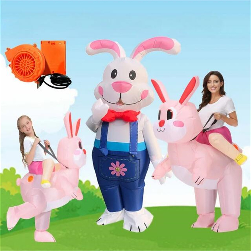 Easter Bunny Inflatable Costume Adult Children Rabbit Cosplay Outfits ...