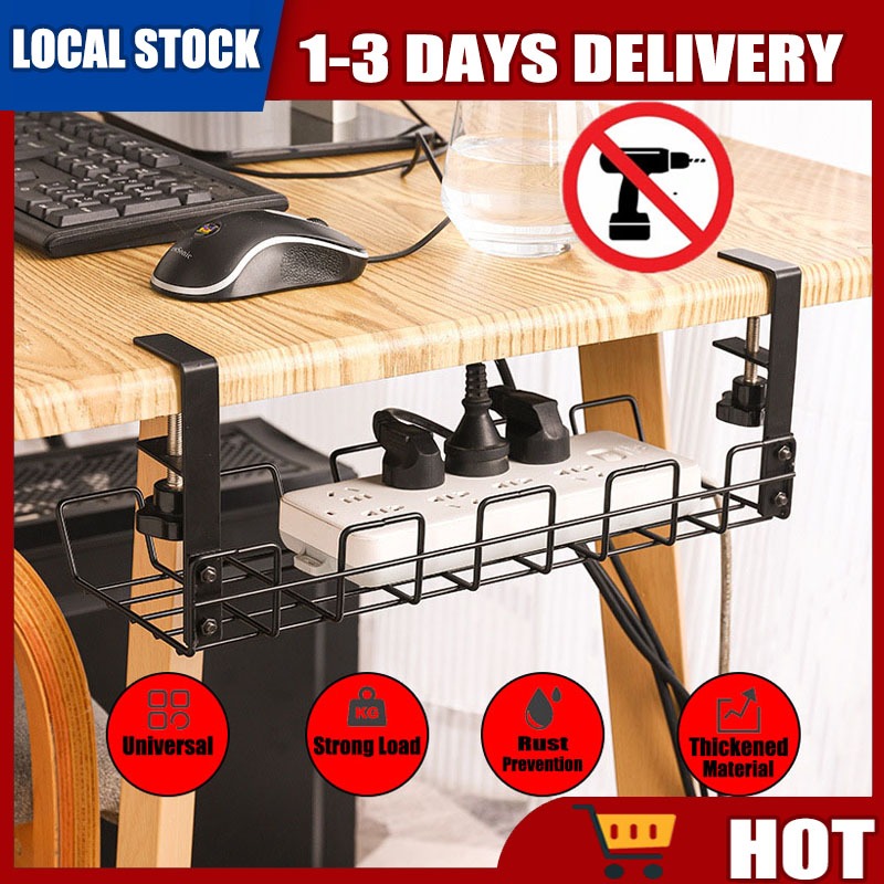 [SG STOCK] Under Desk Cable Management Organizer Home Office Table ...