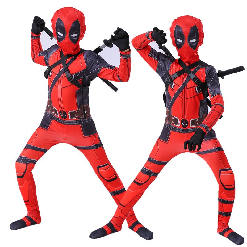 HSCTEK Deadpool Costume with Mask for Kids/Adults, Superhero Halloween ...