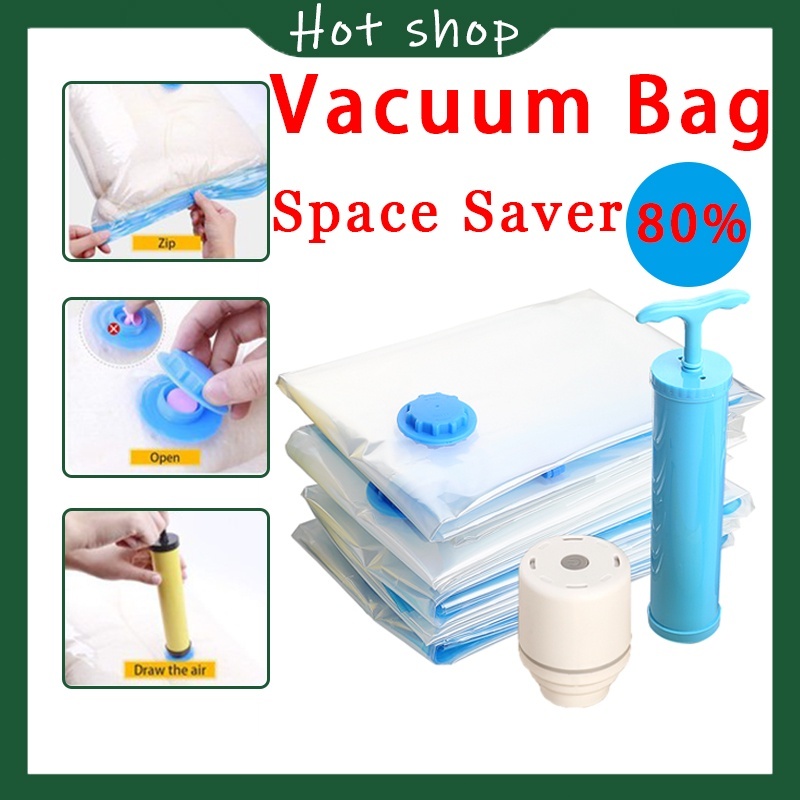 【24h ship】Vacuum Bag Clothes Storage Travel Space Saving bag Vacuum ...