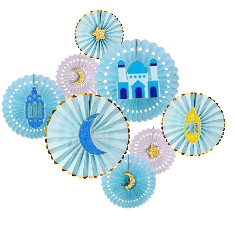 Eid Mubarak Ramadan Decorations Ramadan Paper Fans Hanging Kareem ...