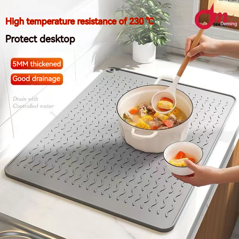 Kitchenware insulating mat Food-grade silicone drain mat coaster Anti ...