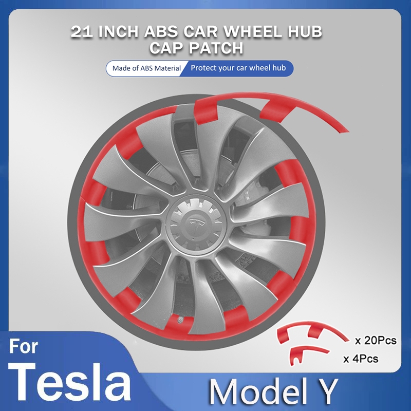 For Tesla Model Y 21 Inch Car Hub Cap Patch Wheel Protectors ABS 21 ...