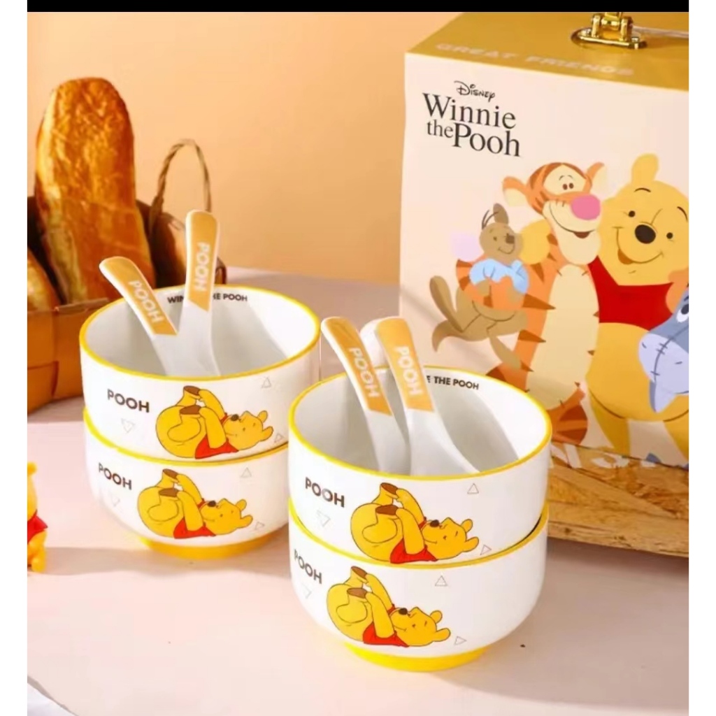 Graby2023 Disney ceramic bowl LOSTO cartoon strawberry bear 4 bowls ...