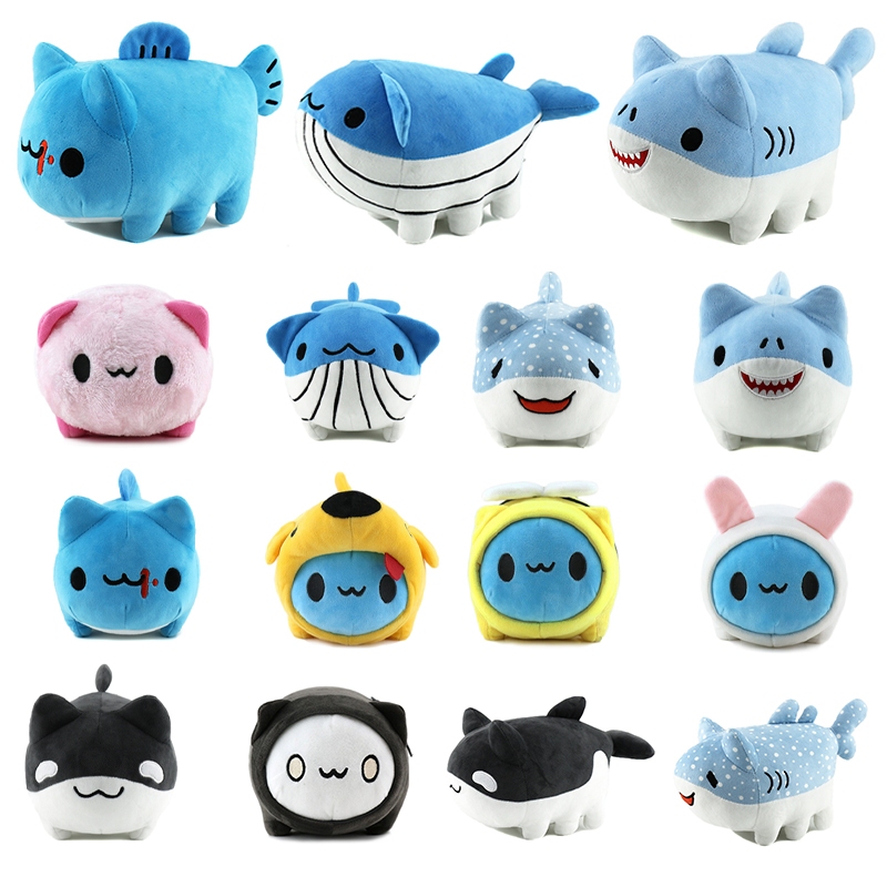 Aphmau Meow Meows Cute Blue Cartoon cat Plush Toy 25cm Bugcat Capoo ...