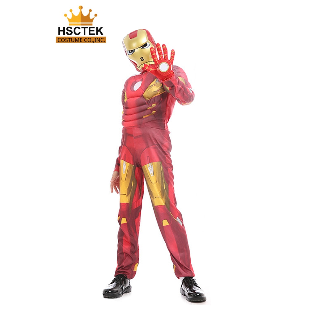 HSCTEK Muscle Iron Man Costume, Marvel Superhero Ironman Cosplay Suit ...