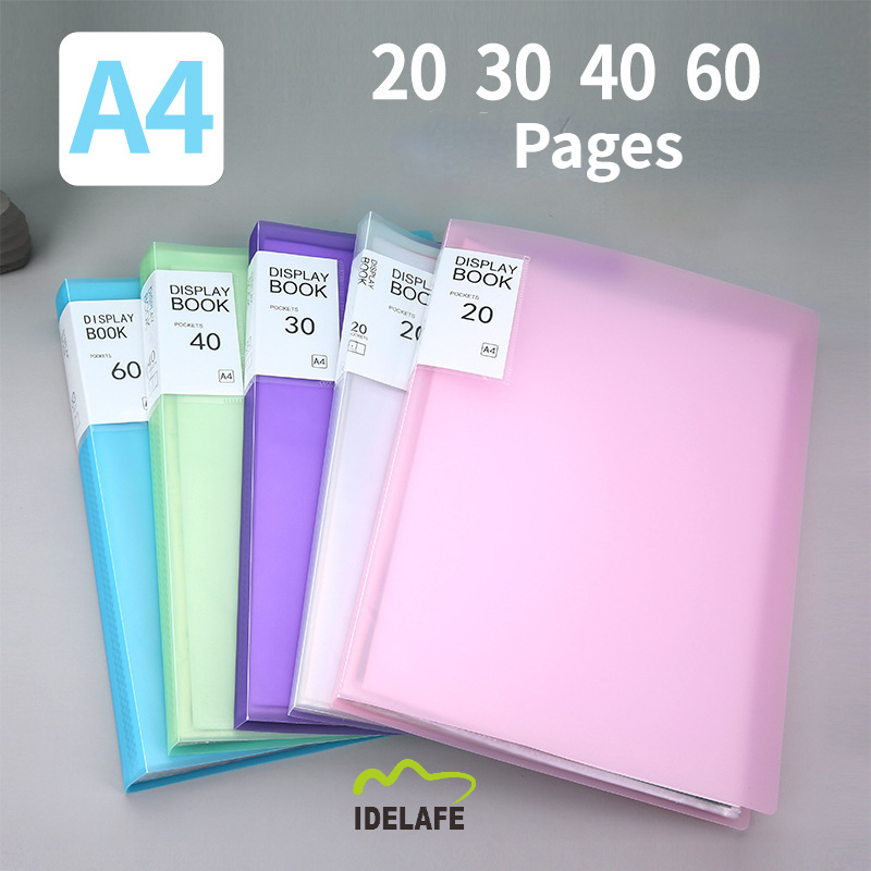 Idelafe A4 Plastic 20/30/40/60 Pocket Plastic Presentation Book ...