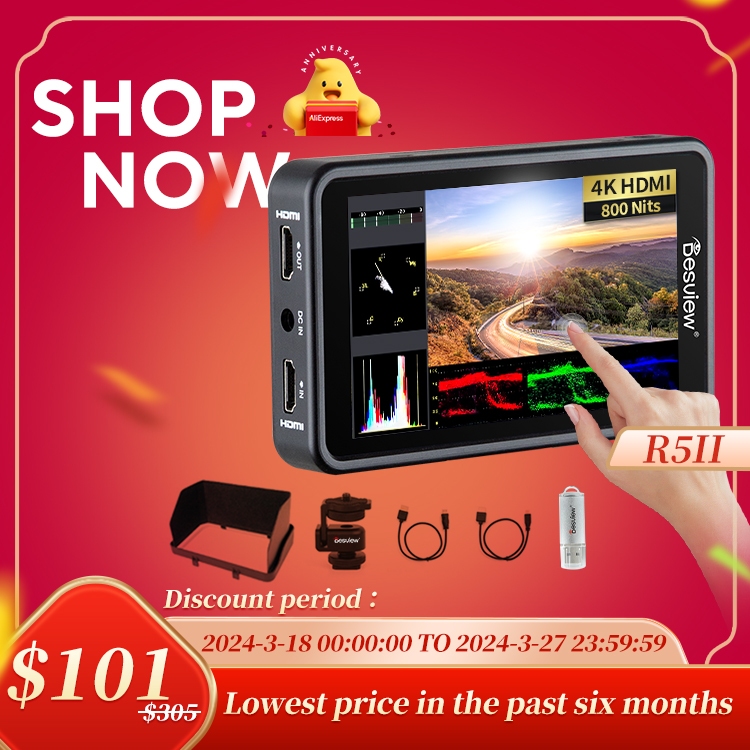 Desview R5II Camera Field Monitor 5.5 inch Touch Screen 800nits High ...