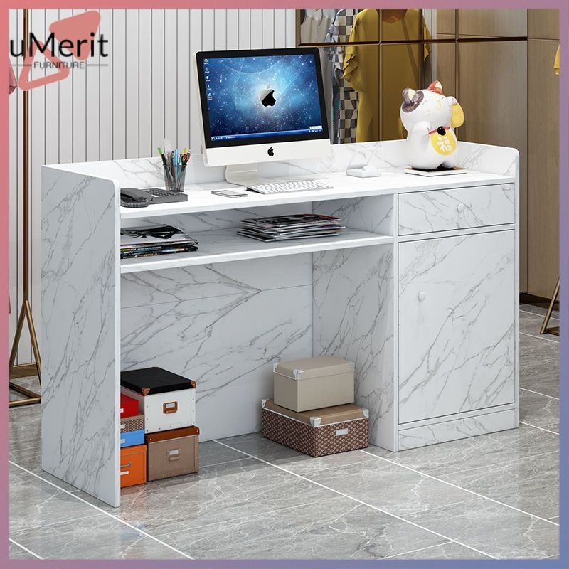 Simple and modern reception desk cashier counter shop bar table small ...
