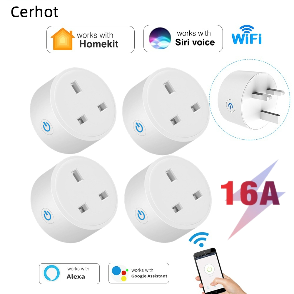 Apple Homekit 16A 3 Pin UK Smart Plug Wifi Plug Adapter Smart Home With ...