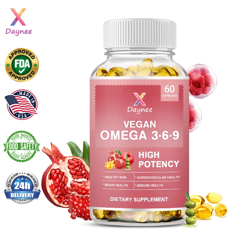 Vegan Omega 3-6-9 Capsules Five in One Essential Fatty Acid Complex for ...