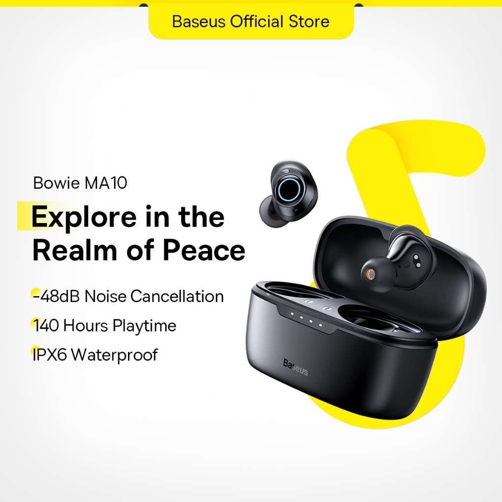Baseus MA10 Wireless Earbuds, 140H Playback -48dB Active Noise ...