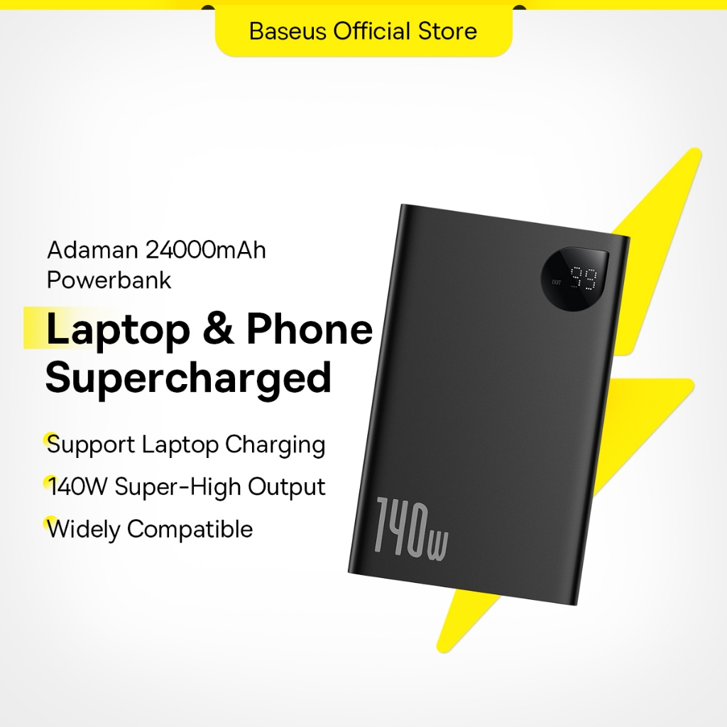 BaseusPowerbank 140W Max Laptop Fast Charging, 140W 24000mAh Portable ...