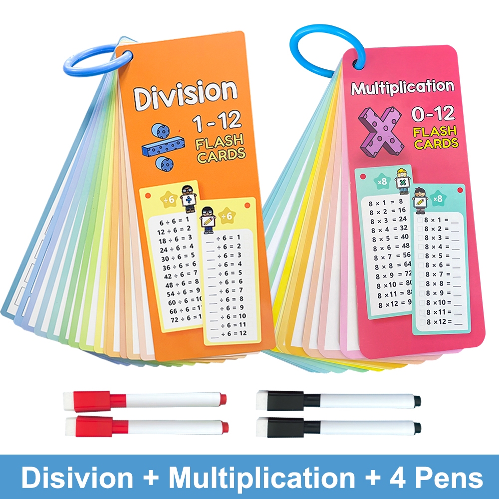 Double Sided 0-12 Times Table Math Flashcards for Kids Children Dry ...