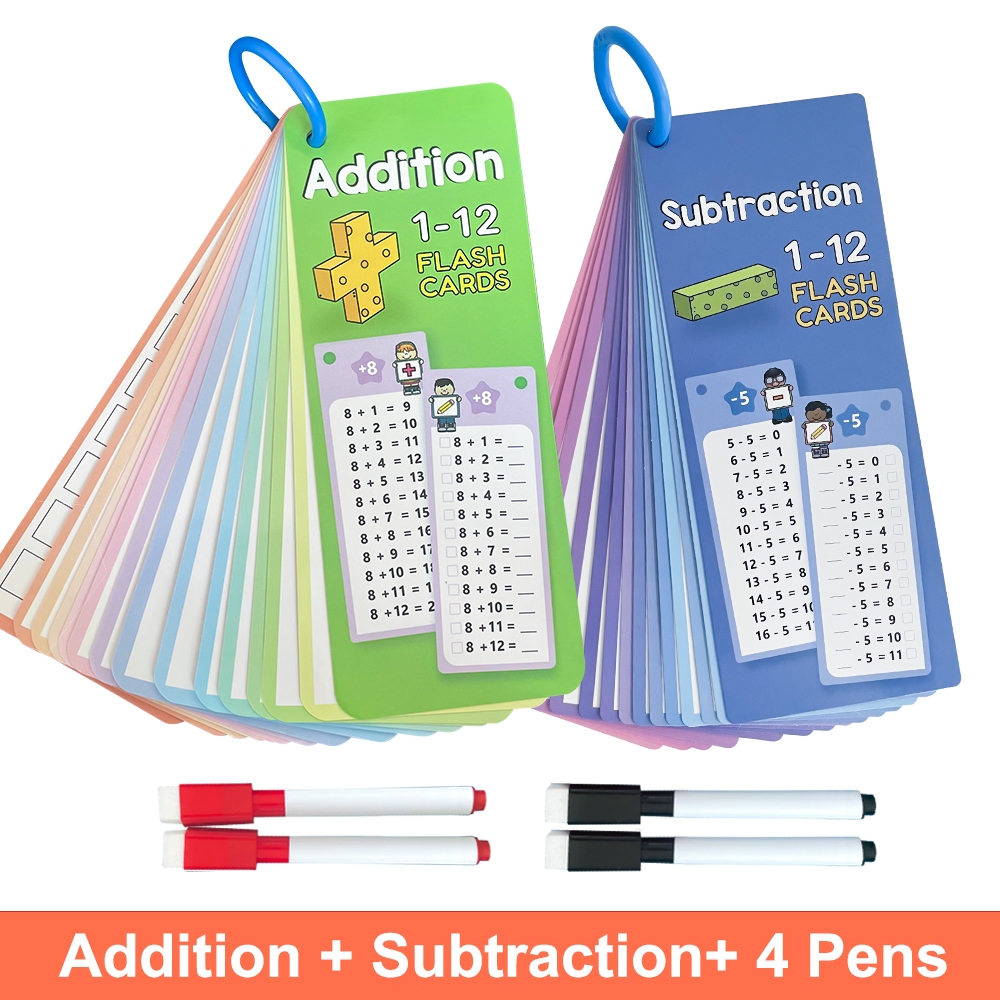 Double Sided 0-12 Times Table Math Flashcards for Kids Children Dry ...