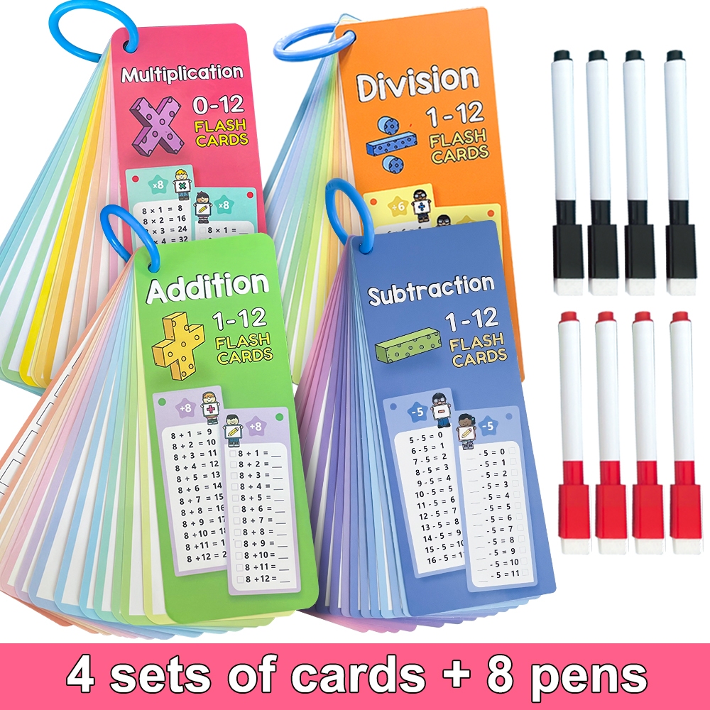 Double Sided 0-12 Times Table Math Flashcards for Kids Children Dry ...