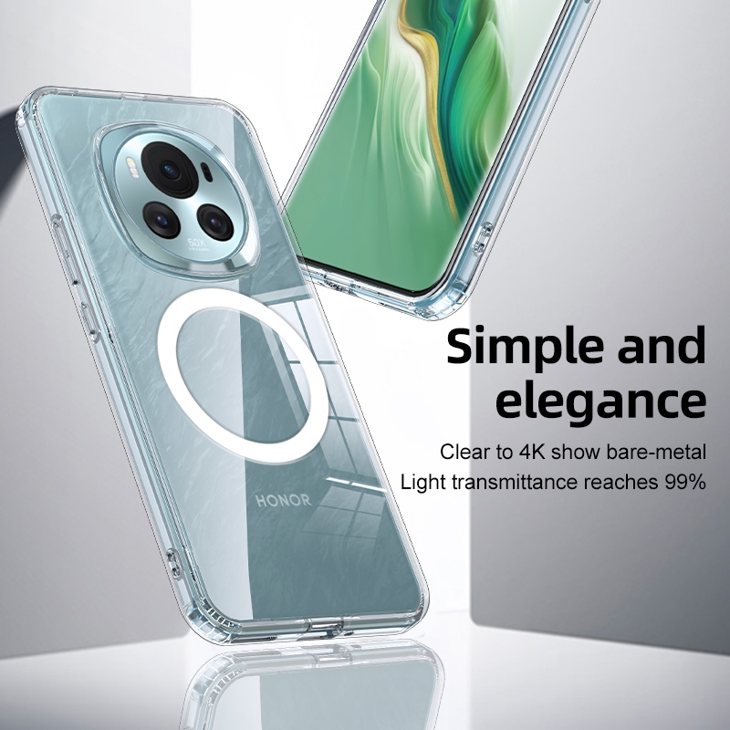 Crystal Clear Hybrid Magnetic Case for Huawei Pura70 Ultra Honor Magic ...