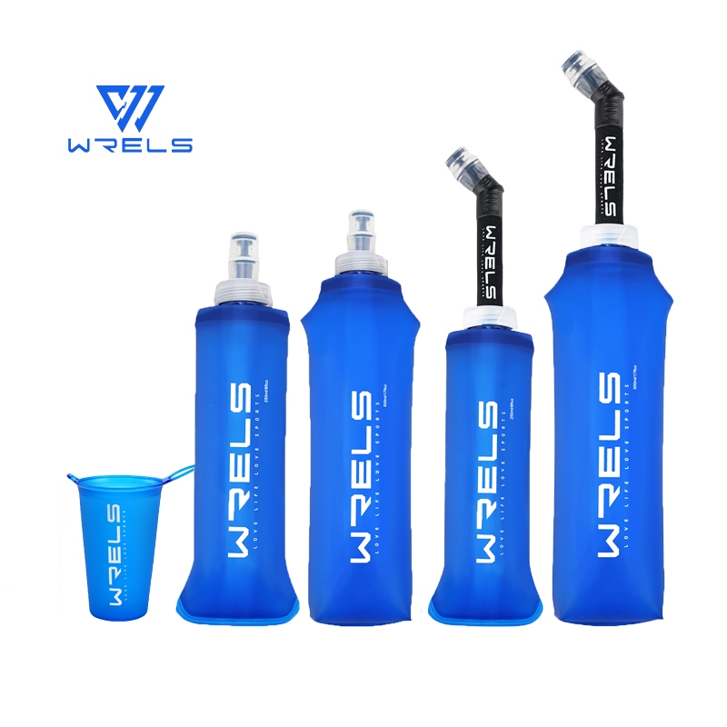 WRELS 150ml 250ml 500ml Soft Flask Folding Collapsible Water Bottle TPU ...