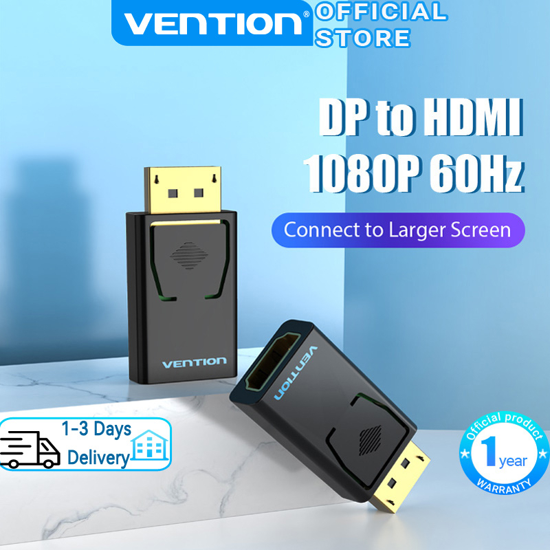 Vention DP to HDMI Adapter 4K DP Male to HDMI Female Video Audio Converter Gold Plated Display ...
