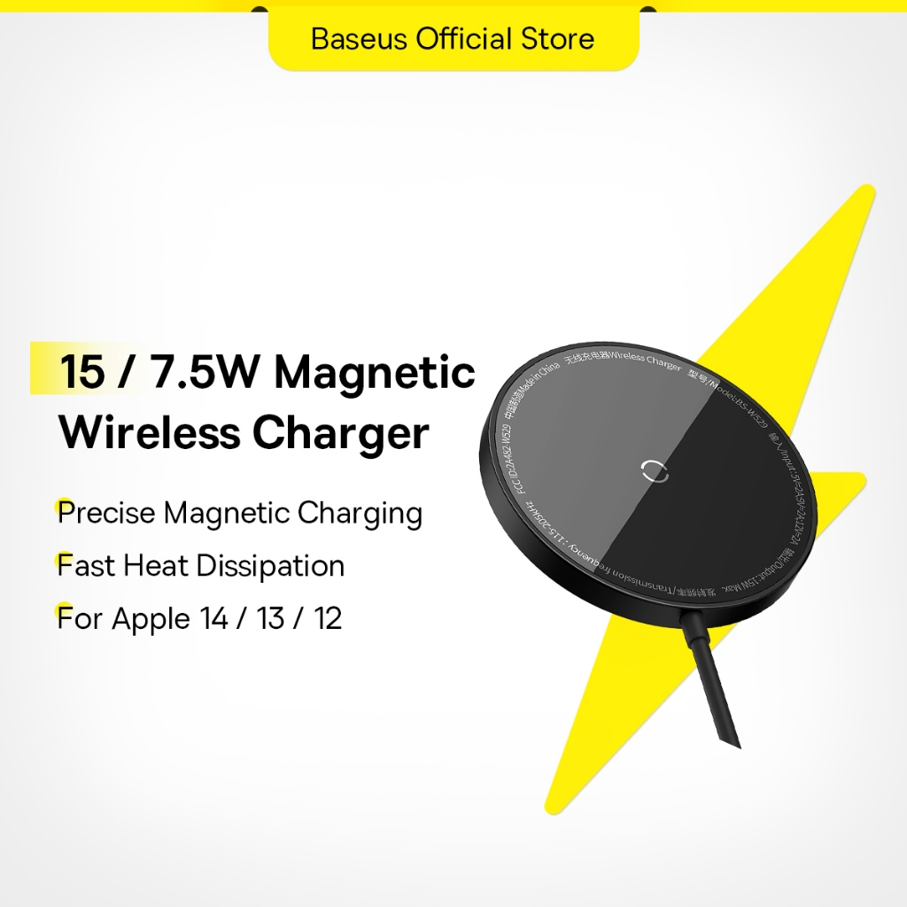 Baseus 15/7.5W Magnetic Wireless Charger for iPhone 14 13 12 Samsung ...