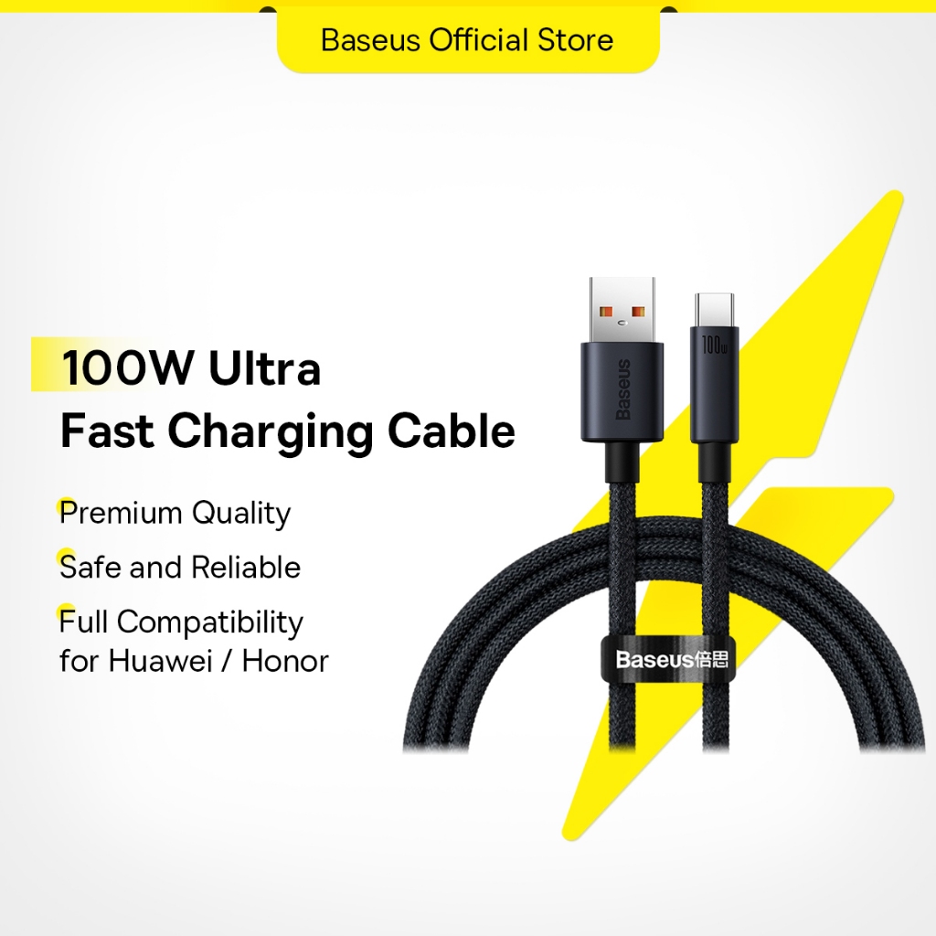 Baseus 6A USB Type C Cable For Huawei P50 P40 Pro Honor Super Charge 66W/100W Fast Charging USB ...
