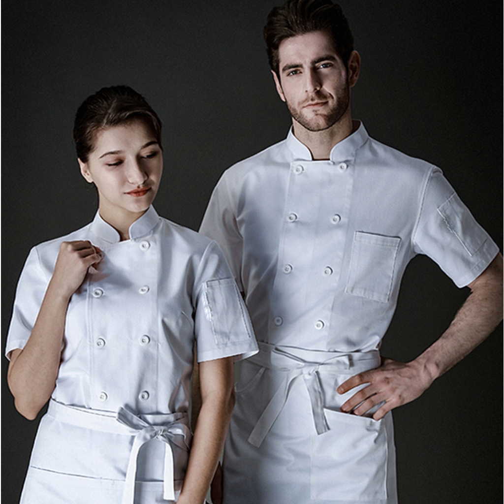 Ready Stock Hotel chef uniform male white chef uniform female suit ...