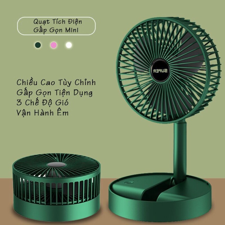 Kimviento 3600mAh Folding Fan Potable 8 Inch USB Rechargeable Mini Fans ...