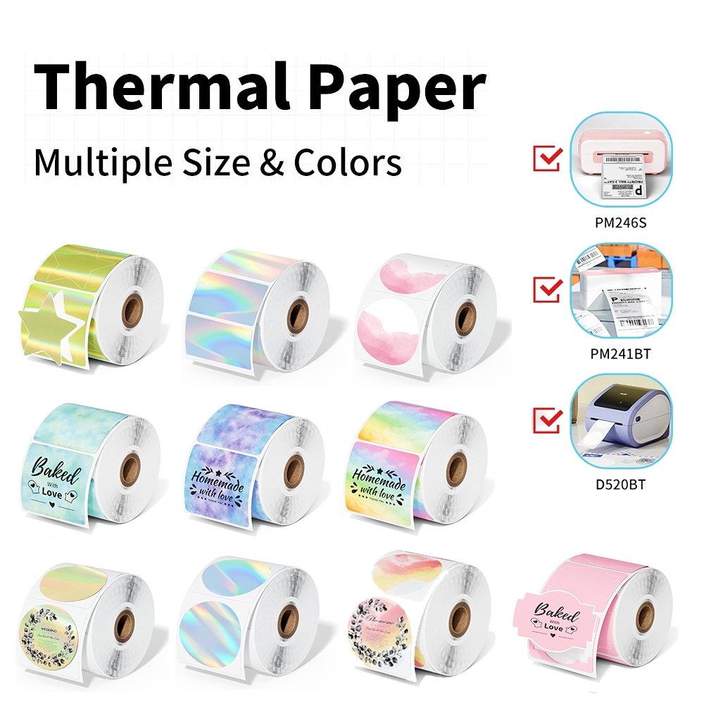 Phomemo Round Thermal Label Stickers Roll For 241BT/D520/246S/249BT ...
