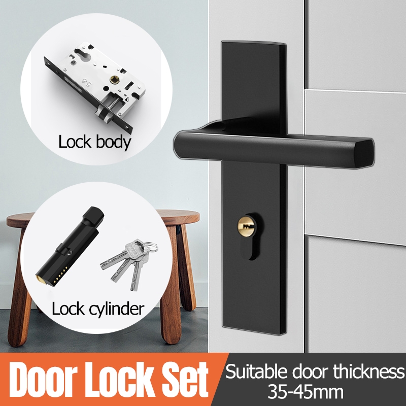 [SG Seller] Black Square Universal Bathroom Lockset Set / Main Door ...