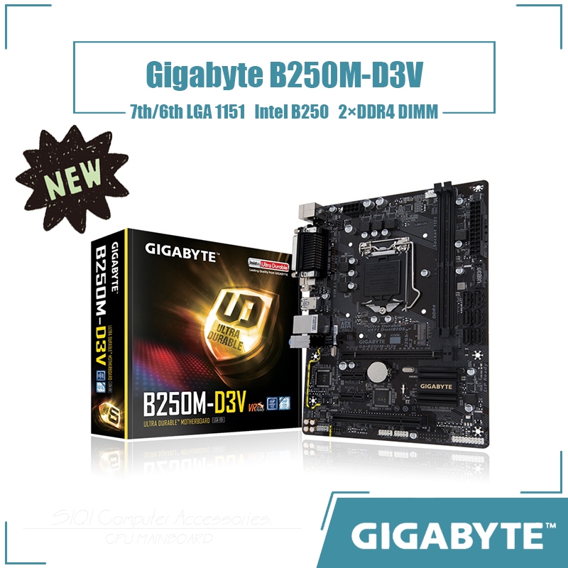 [New] Gigabyte B250M-D3V Motherboard Intel B250 Socket LGA 1151 DDR4 ...