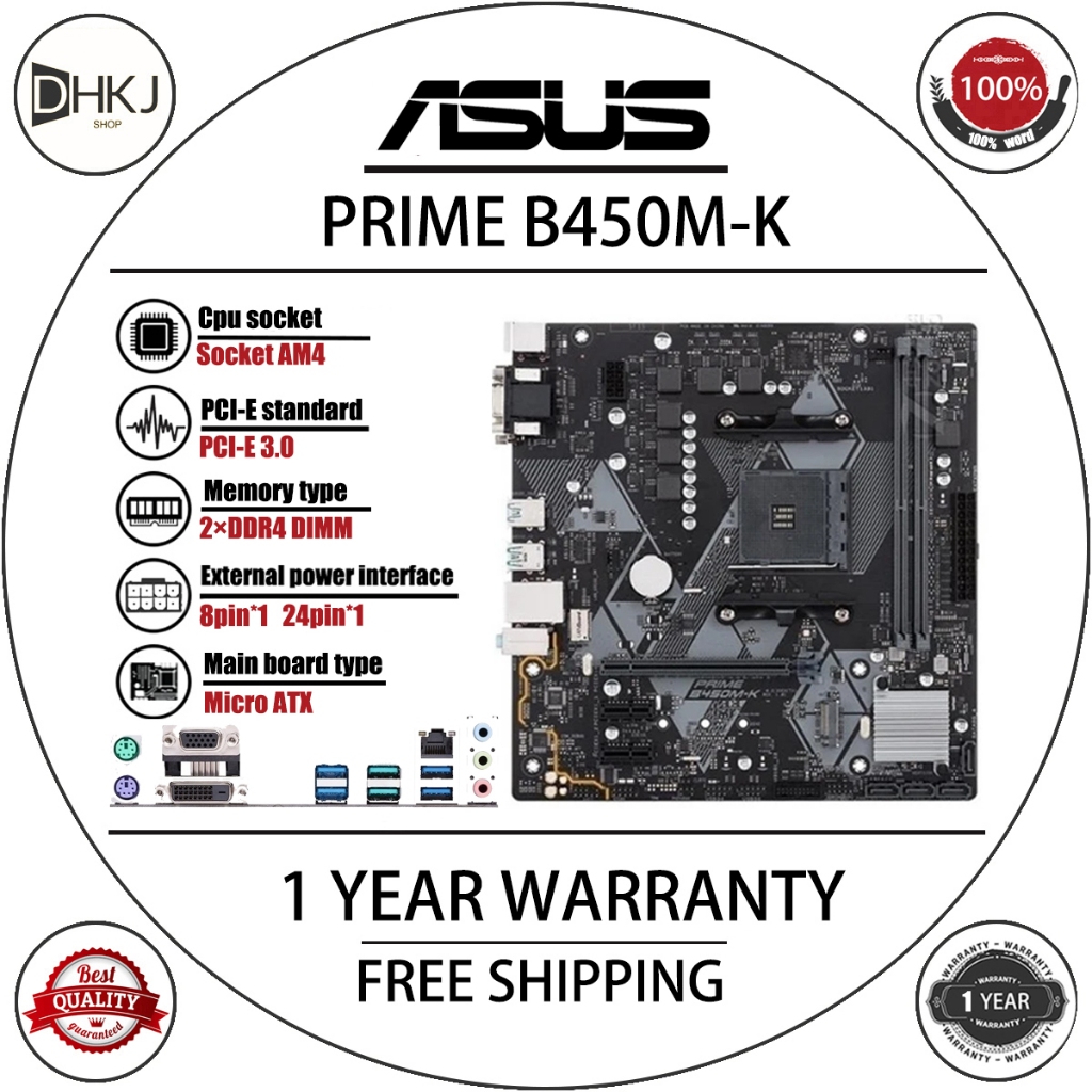 Used ASUS B450 PRIME B450M-K motherboard Used original Socket AM4 DDR4 ...