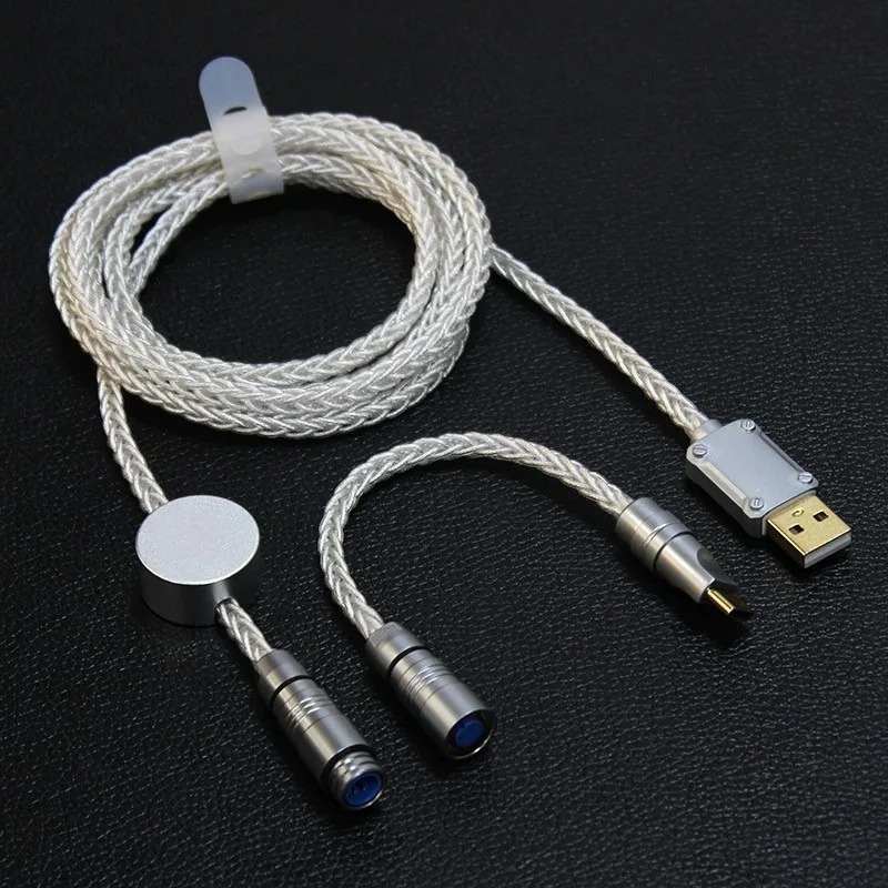 Metal USB Type-C 7N Single Crystal Copper 8-strand Silver Plated Data ...