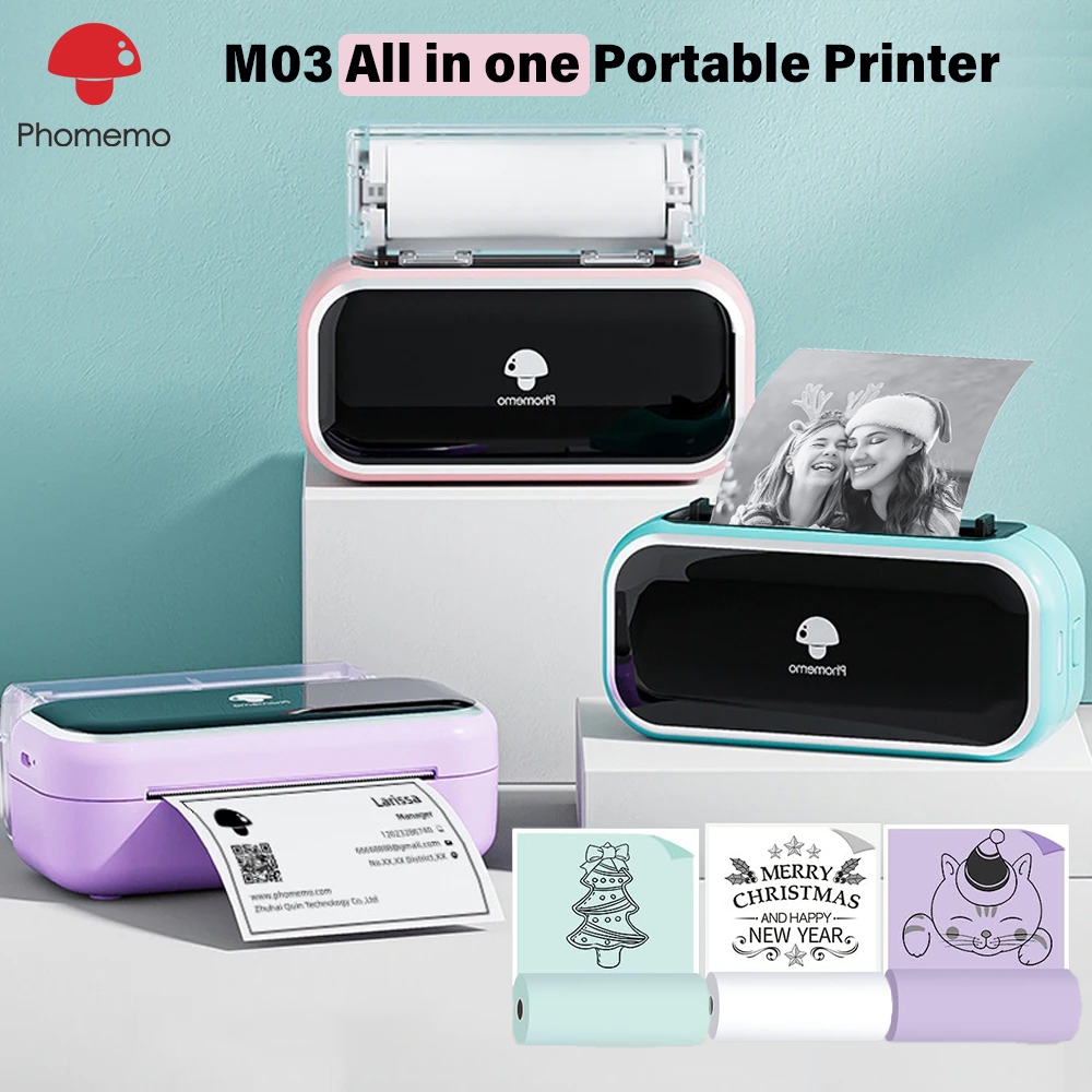 Phomemo M03 Wireless Bluetooth Thermal Label Sticker Printer For Photo ...