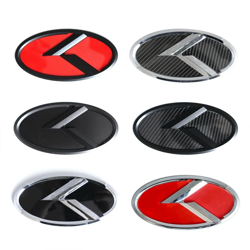 3D Black Carbon Fiber K Flight Logo Front Hood Rear Trunk Emblem Badge ...