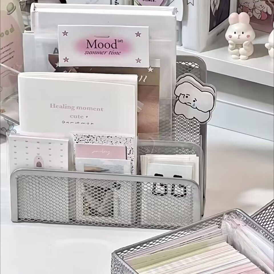 Ohaya | Ins Metal Letterhead Rack Iron Book File Storage Rack Desktop ...