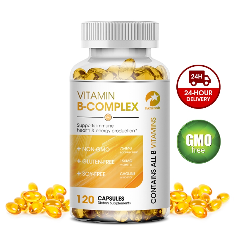 kexinsh Vitamin B Complex Complete Capsules (B12, B1, B2, B3, B5, B6 ...