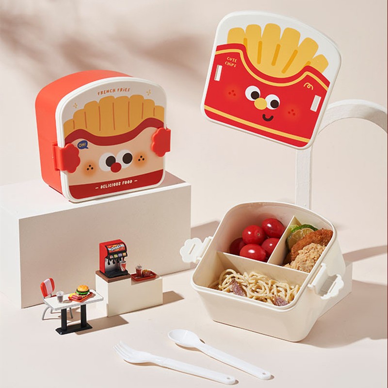 900ml Cartoon Lunch Box With Spoon Leak-Proof Food Grade Plastic ...