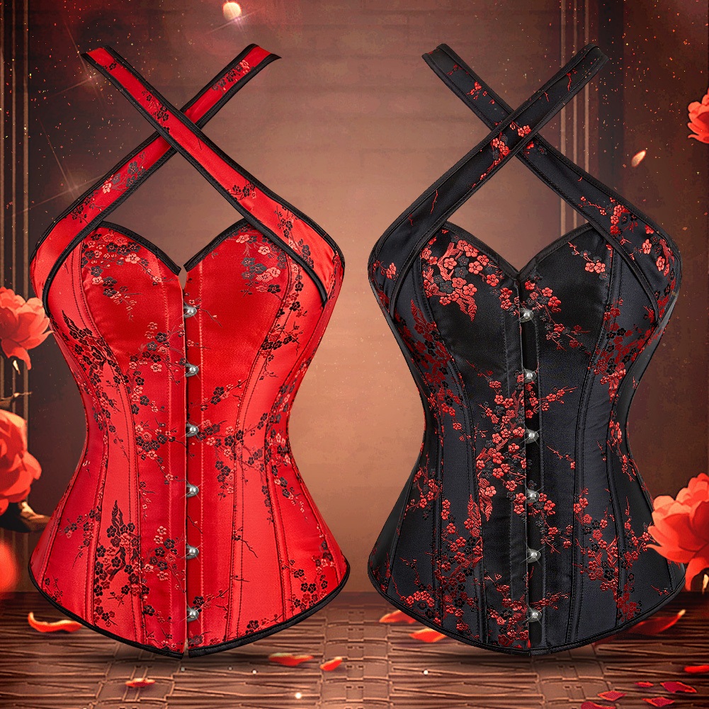 Corset with Straps Sexy Red Corset Tops for Women's Bustiers & Corsets ...