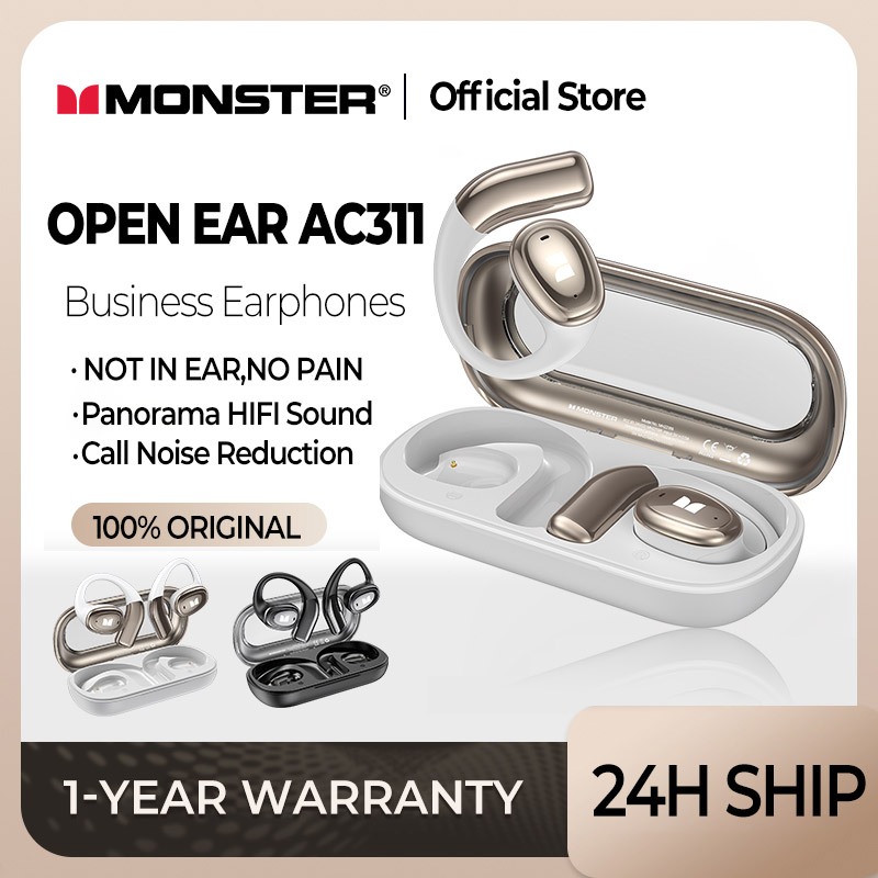 Monster AC311 Wireless Earphones Open Ear Bluetooth headphones 5.4 ...