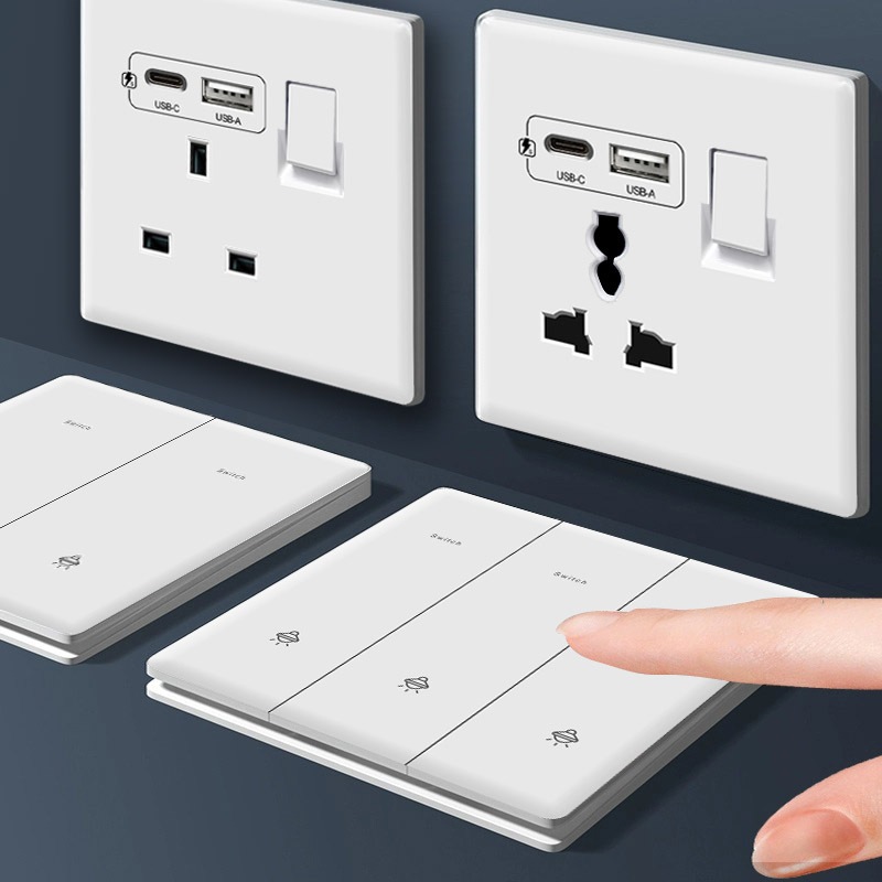 New Slim PD18W/13A(A+C) Socket Home Light 1.2.3.4gang/1/2way Switch ...