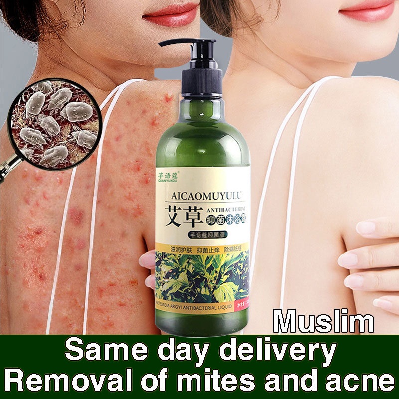 Acne Body Wash 500ml Herbal Wormwood Acne Clear Body Wash Anti Itch Removal Mite Body Care ...