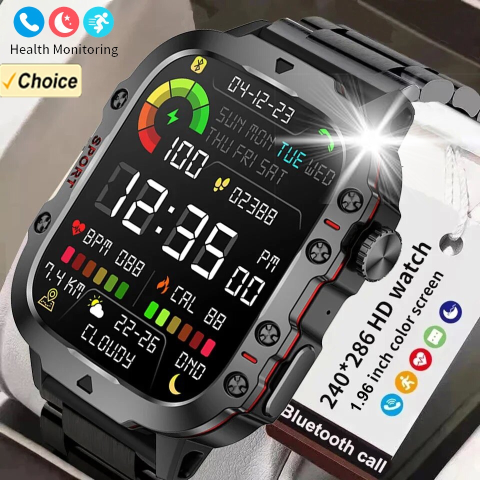 LIGE Original 3ATM Waterproof Smart Watch Men Outdoor 100+ Sports Blood ...