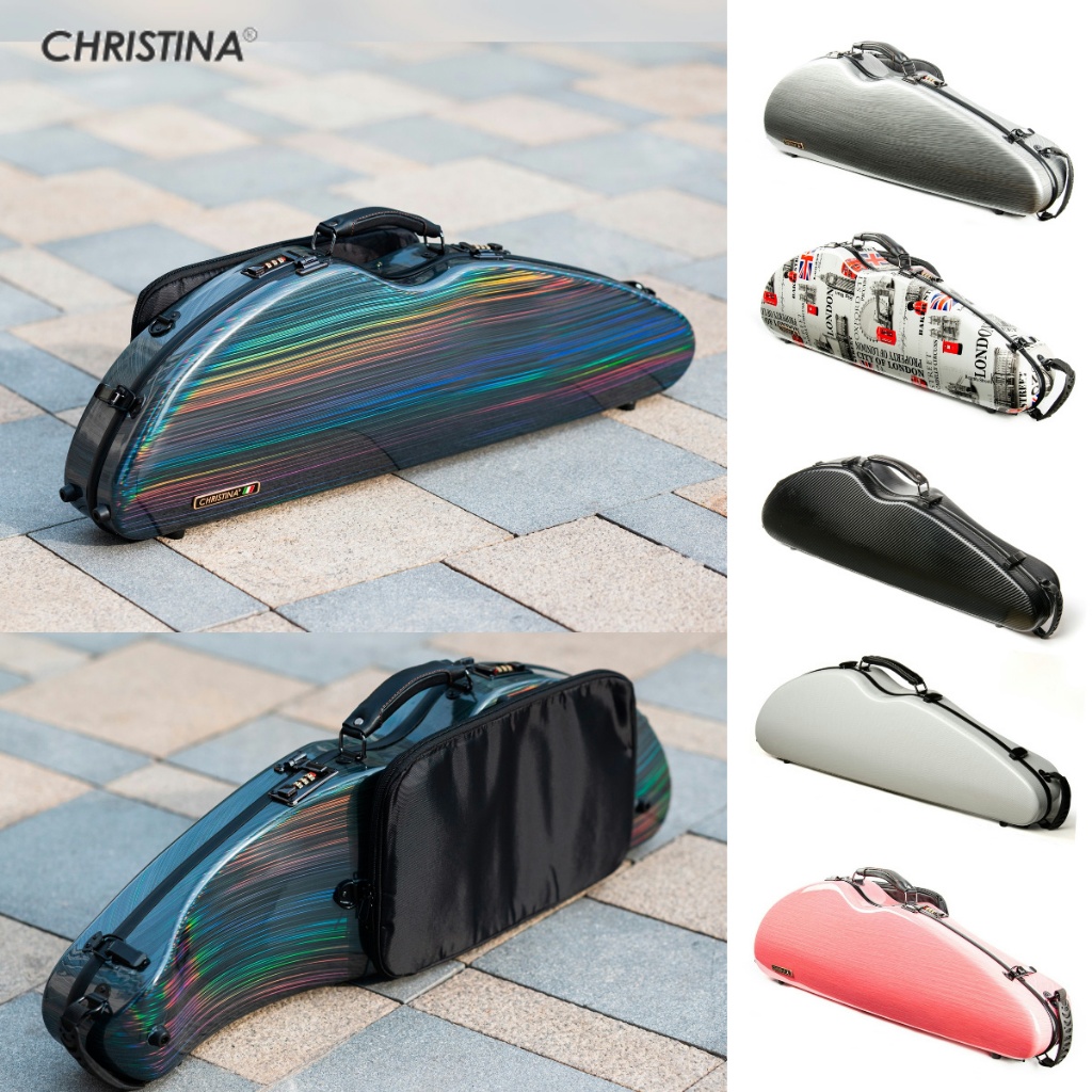 [CHRISTINA] Carbon Fiber Violin Case with Music Sheet Bag Combination ...