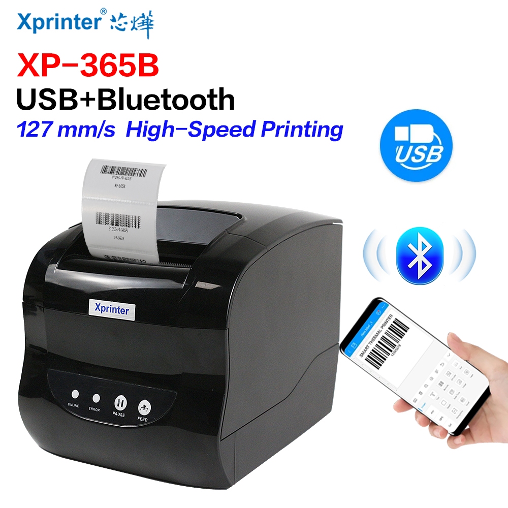 Xprinter XP-365B 50mm 80mm Printer Label + Receipt Bluetooth Barcode ...