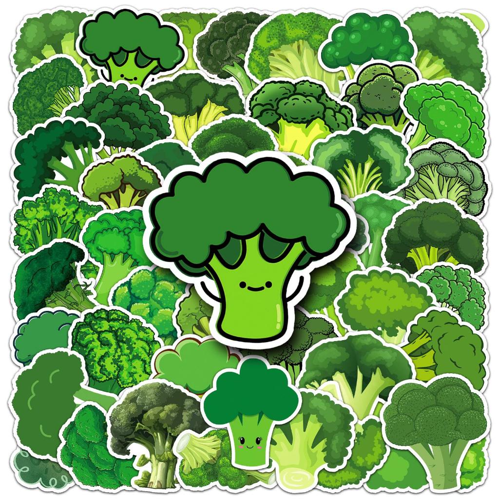 50Piece Funny Lovely Broccoli Stickers Waterproof DIY For Phones Laptop ...