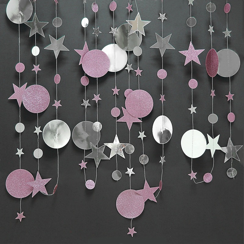 4M Hari Raya Iridescent Star Moon Crescent Garland Holographic ...